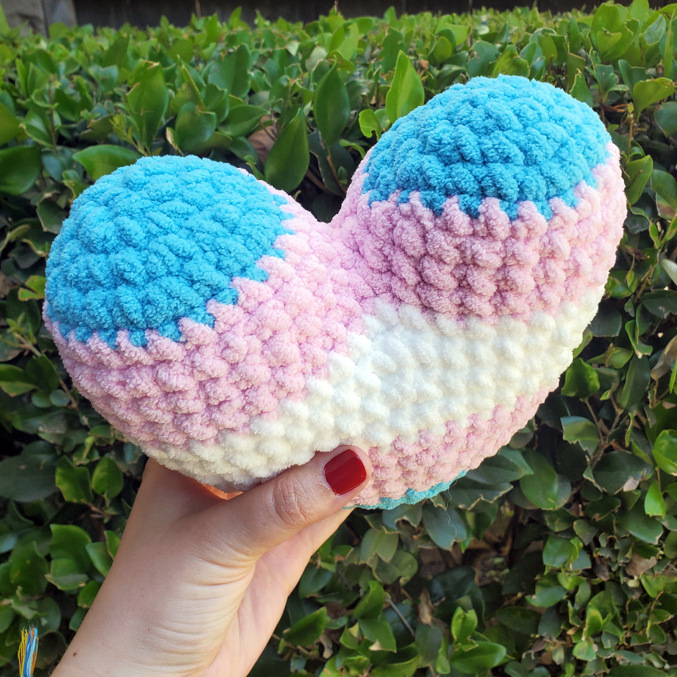 Trans Pride Heart Plushie | Made by queer artist! – Schiller Crafts